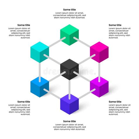 Infographic Template 3d Isometric Cube With 6 Steps Stock Vector