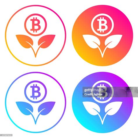 Growing Bitcoin Round Icons With Color Gradients High Res Vector