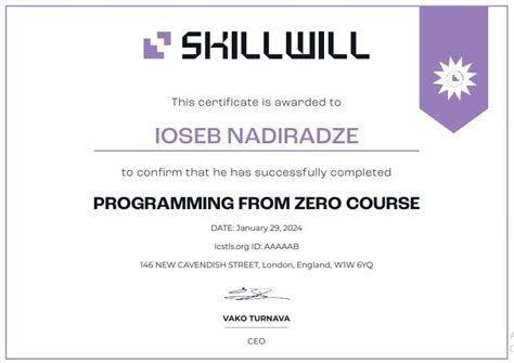 Ioseb Nadiradze On Linkedin Skillwillacademy Programmingcertificate