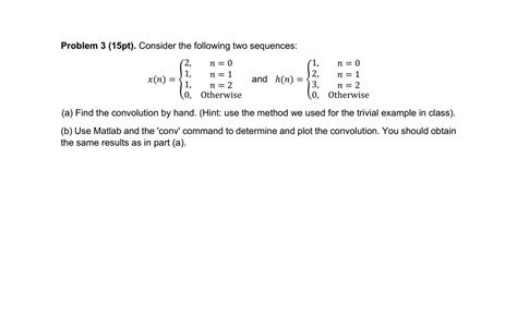 Solved Problem Pt Consider The Following Two Chegg Com