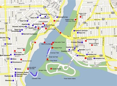 Map Of Niagara Falls Niagara Falls Map Niagara Falls Hotels