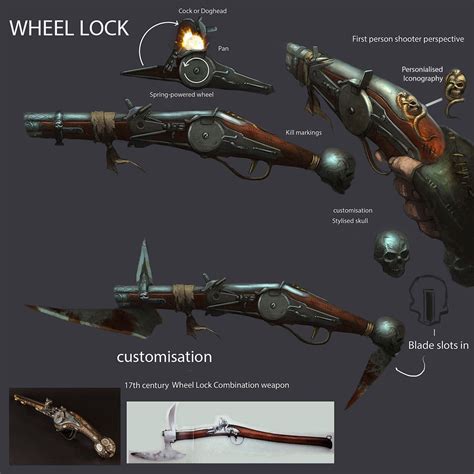 Wheellock17th Century Pistol Concept By Johnmccambridge Gun Knife