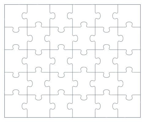 Puzzle Blank Pieces Template Or Cutting Outline Guidelines Of Pieces X