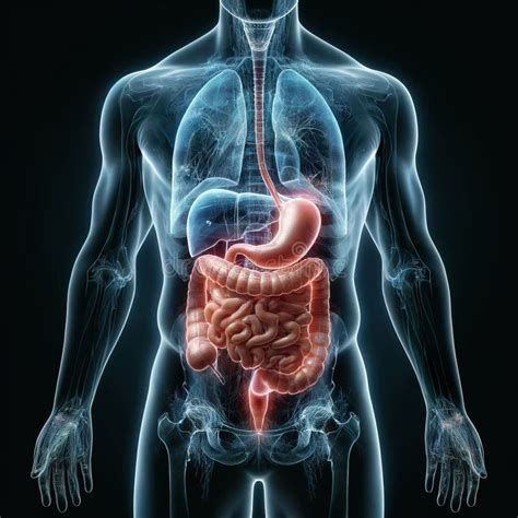 Human Digestive Systemanatomy Illustration Generative Ai Stock