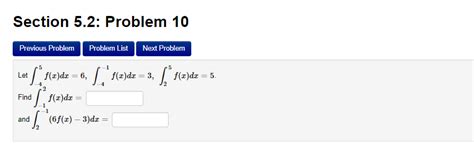 Solved Section 52 Problem 5 Previous Problem Problem List