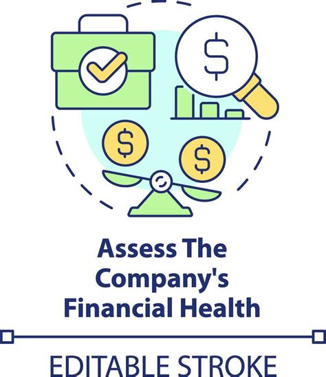 Assess Company Financial Health Concept Icon Treasury Management Necessity Abstract Idea Thin