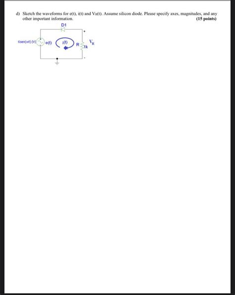 Solved D Sketch The Waveforms For E T I T And Vr T Chegg Com