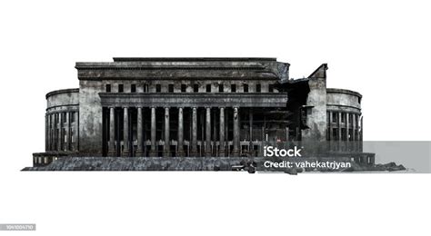 우체국 건물 유적입니다 흰색 배경에 고립 3d 렌더링 일러스트 레이 션입니다 잡석에 대한 스톡 사진 및 기타 이미지 잡석 3차원 형태 고대의 Istock