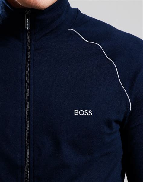 Boss Mix And Match Full Zip Sweat Dark Blue Terraces Menswear