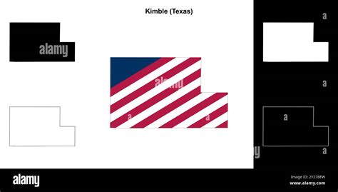 Kimble County Texas Outline Map Set Stock Vector Image And Art Alamy