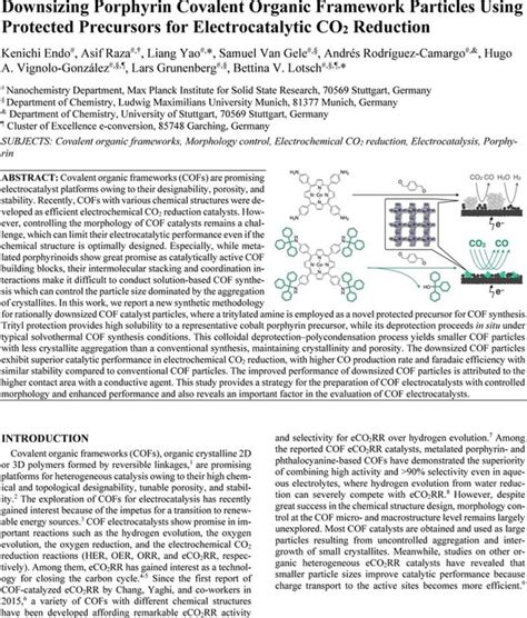 Downsizing Porphyrin Covalent Organic Framework Particles Using Protected Precursors For