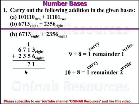 Math Computation Examples In Other Bases