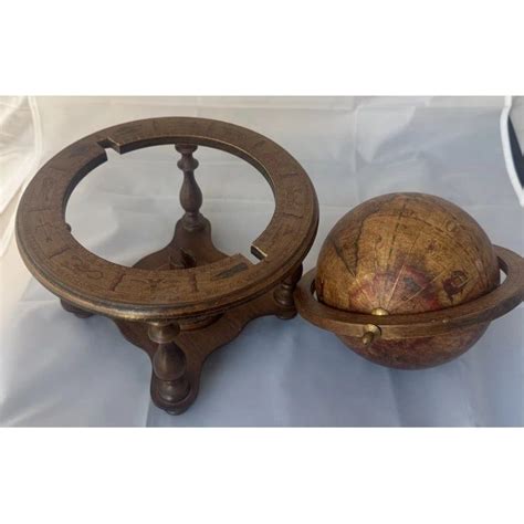 Vintage Mid Century Modern Wooden Tabletop Globe Zodiac Italy In 2025