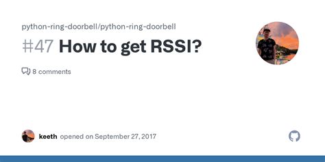 How To Get Rssi · Issue 47 · Python Ring Doorbellpython Ring