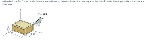 solved write the force f in cartesian vector notation and