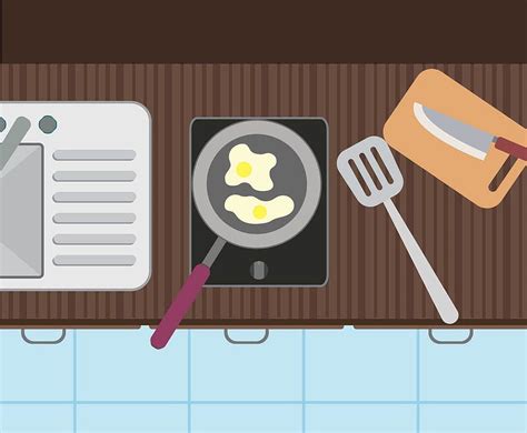 무료 주방 용품 싱크대 프라이팬 칼 평면도 그림 Eps Svg Uidownload