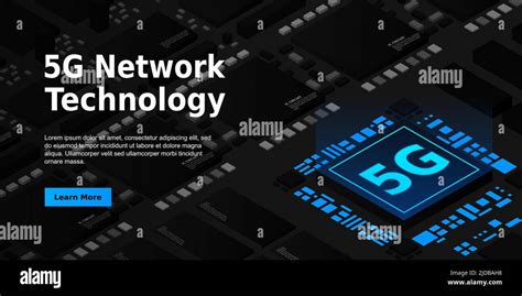 5g Network Processor Illustration Mobile Wireless Internet Of Next Generation Isometric