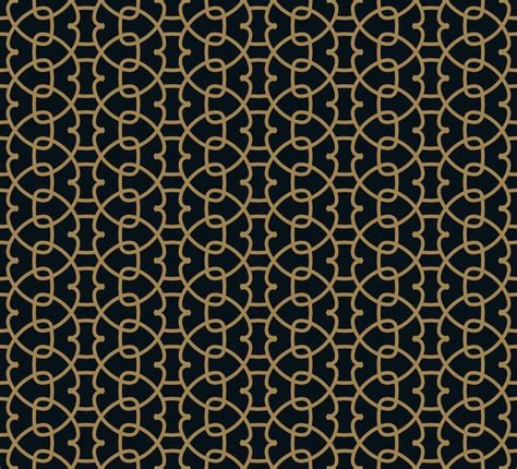 Premium Vector Seamless Pattern Of Intersecting Thin Gold Lines On Black Background Abstract