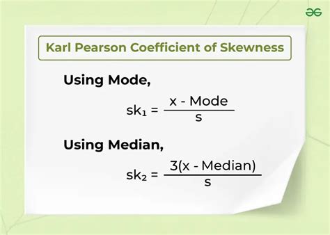 Skewness Formula Geeksforgeeks