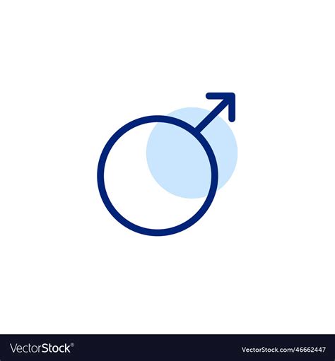 Male Gender Symbol Circle With Arrow Pixel Vector Image