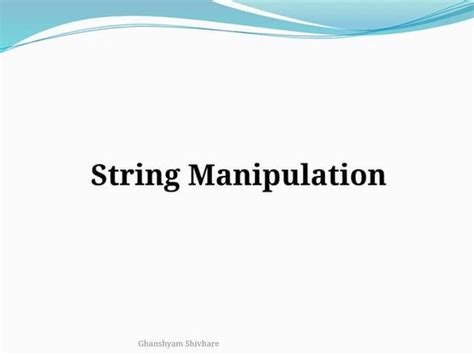 Strings In Python Ppt