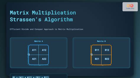 Matrix Multiplication Strassens Algorithm Explained With Examples And