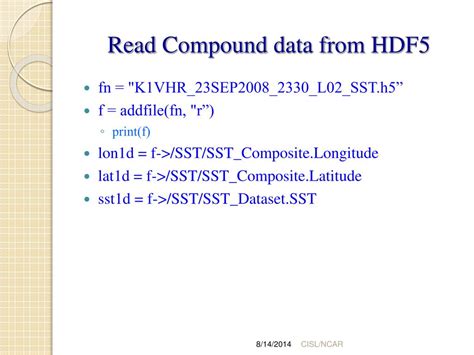 Ppt Visualizing And Analyzing Of Hdf Eos And Hdf Data With Ncl