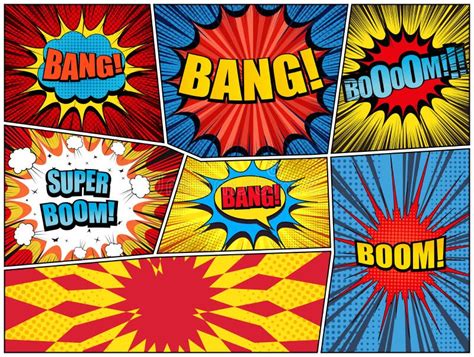 Comic Words Cartoon Speech Bubble With Zap Pow Wtf Boom Text Comics Pop Art Balloons Vector