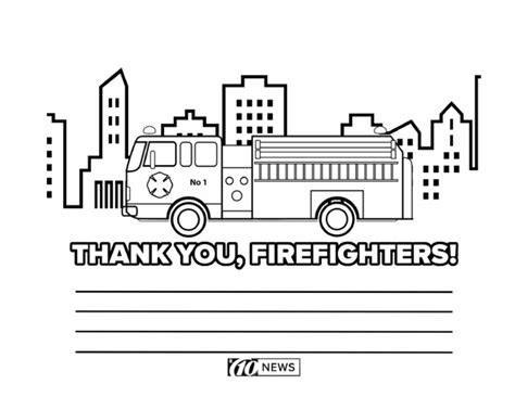 Thank You Firefighter Coloring Page