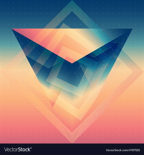 Abstract Isometric Prism With The Reflection Vector Image