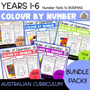 Colour By Number Number And Order Of Operation Years Australian Curriculum