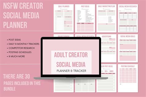 Onlyfans Marketing Social Media Planner NSFW Creator Social Media Post Plannner Fansly Snapchat