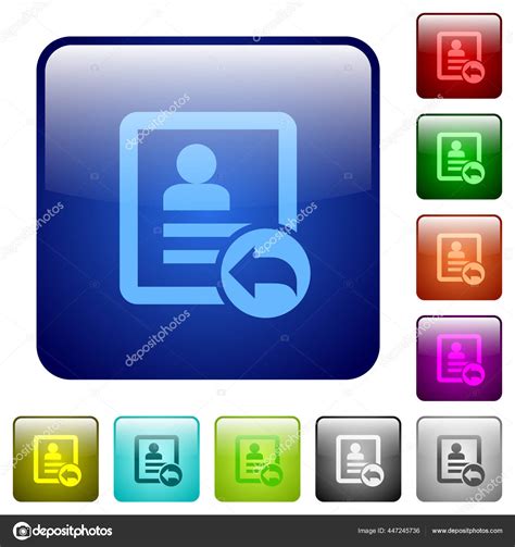 reply contact icons rounded square color glossy button set stock vector by ©renegadehomie 447245736