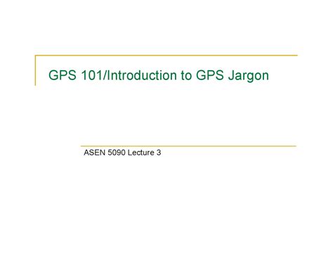 Introduction To Global Navigation Satellite Systems Notes Asen 5090 Docsity