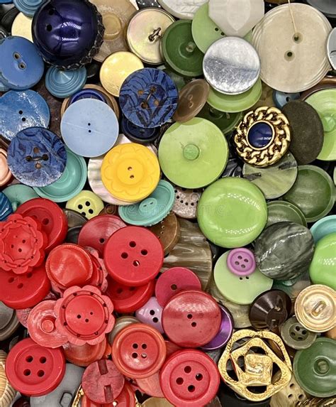 Rainbow Of Buttons Of Different Types And Colors Stock Image Image