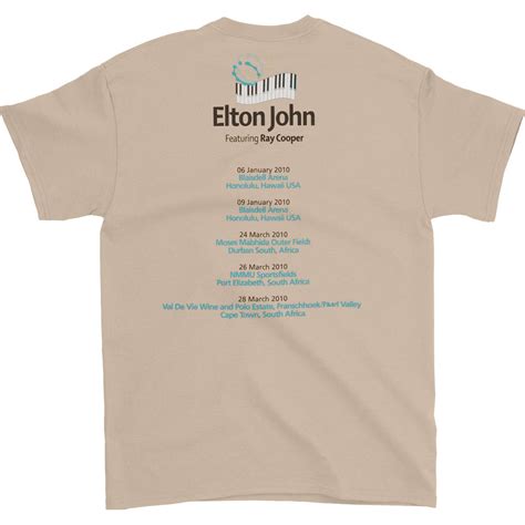 Elton John 2010 World Tour Featuring Ray Cooper T Shirt Elton John