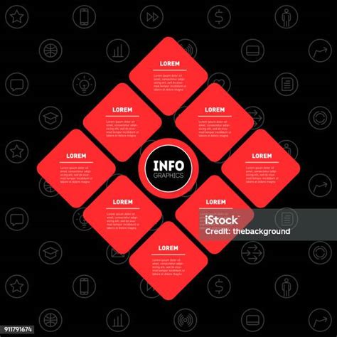 Infographic 기술 또는 교육 과정의 벡터 8 옵션 비즈니스 개념입니다 웹 템플릿 정보 차트 다이어그램 또는 프레 젠