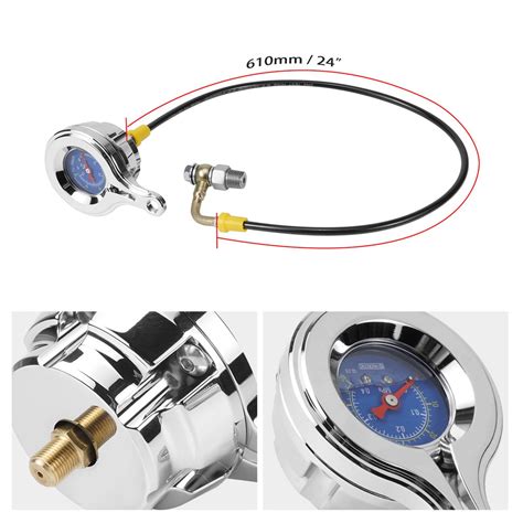Harley Road King Street Glide Chrome 60psi Oil Pressure Gauge