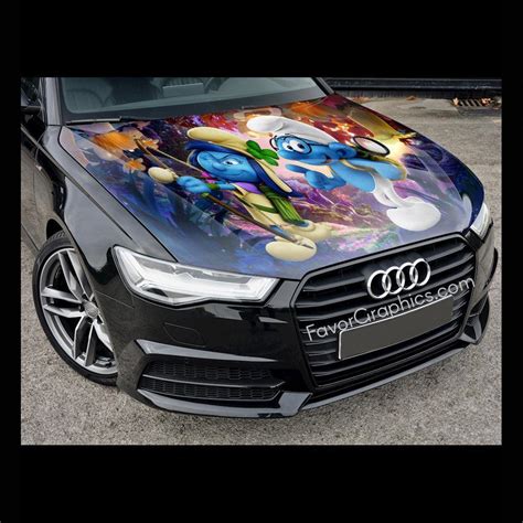 The Smurfs Itasha Car Vinyl Hood Wrap Decal Sticker Favor Graphics