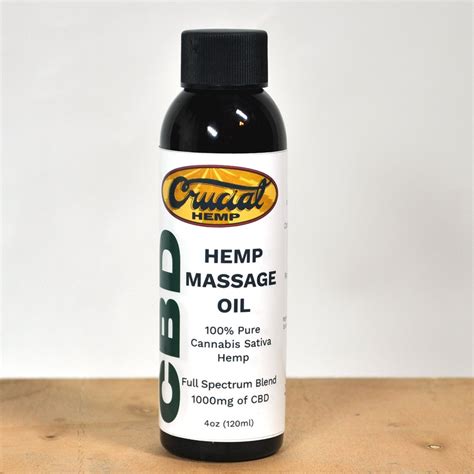 Cannabidiol Cbd Enriched Massage Oil Crucial Hemp