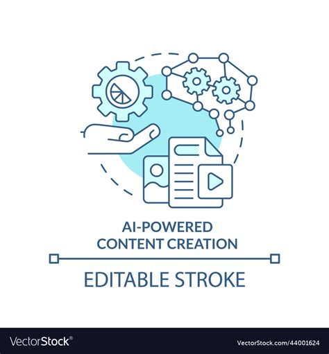 Ai Powered Content Creation Turquoise Concept Icon