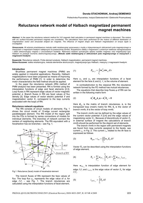 Pdf Reluctance Network Model Of Halbach Magnetized Permanent Magnet Machines