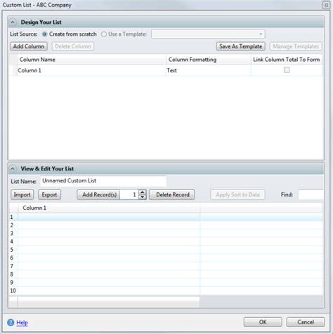 Creating Custom Lists