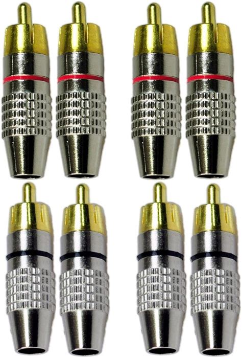 Amazon Com Audiophile Silver Plated Rca Connectors Solderless Pair Electronics