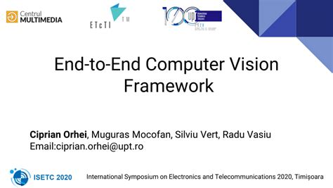 Pdf End To End Computer Vision Framework Isetc2020