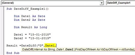 Vba Datediff Exemple étape Par étape Pour Utiliser La Fonction Excel