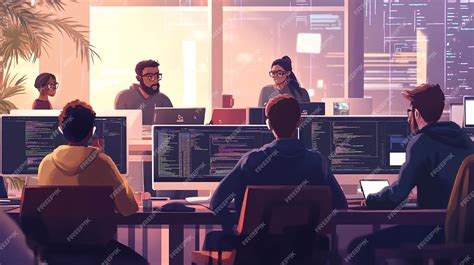 A Diverse Group Of Software Developers Coding On Multiple Screens With