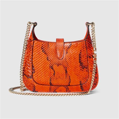 Gucci Jackie Notte Python Mini Bag In Orange Gucci® Us