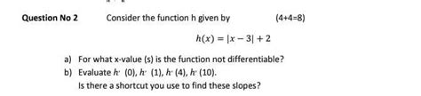 solved question no 2 consider the function h given by
