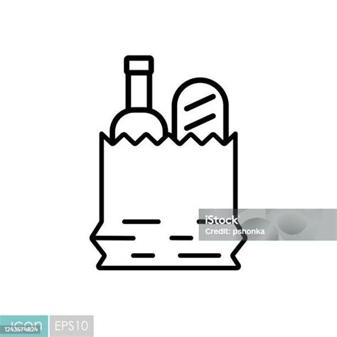 음식 벡터 아이콘이 있는 종이 봉투 빵에 대한 스톡 벡터 아트 및 기타 이미지 빵 주머니 가방 Istock